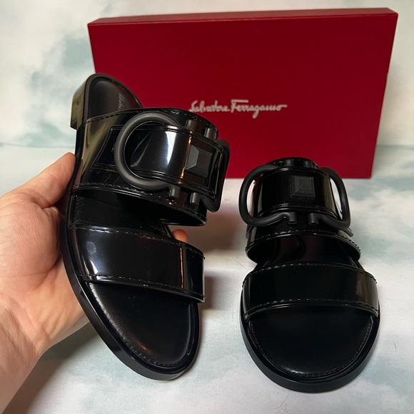 Salvatore Ferragamo | Shoes | Salvatore Ferragamo Taryn Logo Slide ...